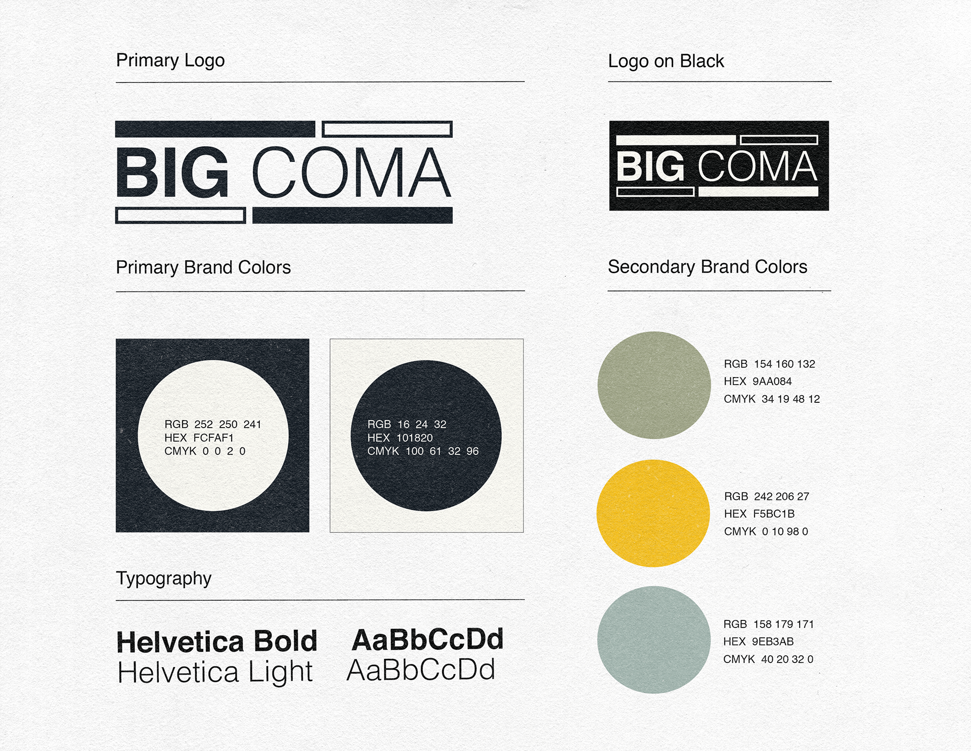 Sam Cronin - "Big Coma" Record Label Identity