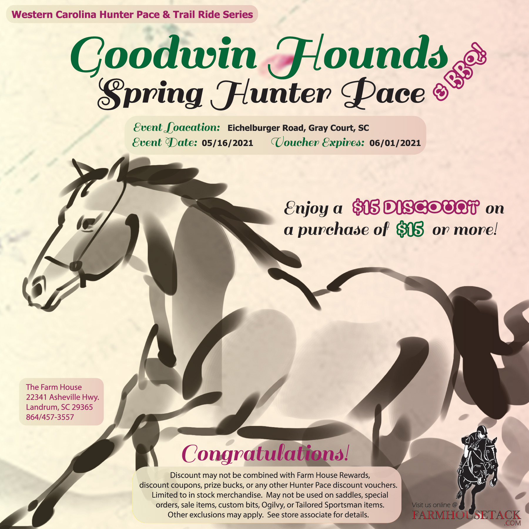 Brooke Graydon - Hunter Pace Vouchers for The Farm House