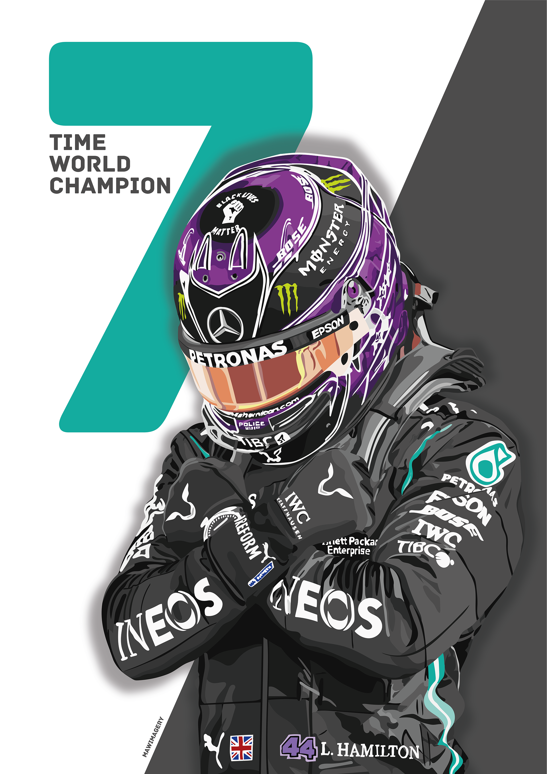 mawimagery - Lewis Hamilton Portrait Illustration Artwork!
