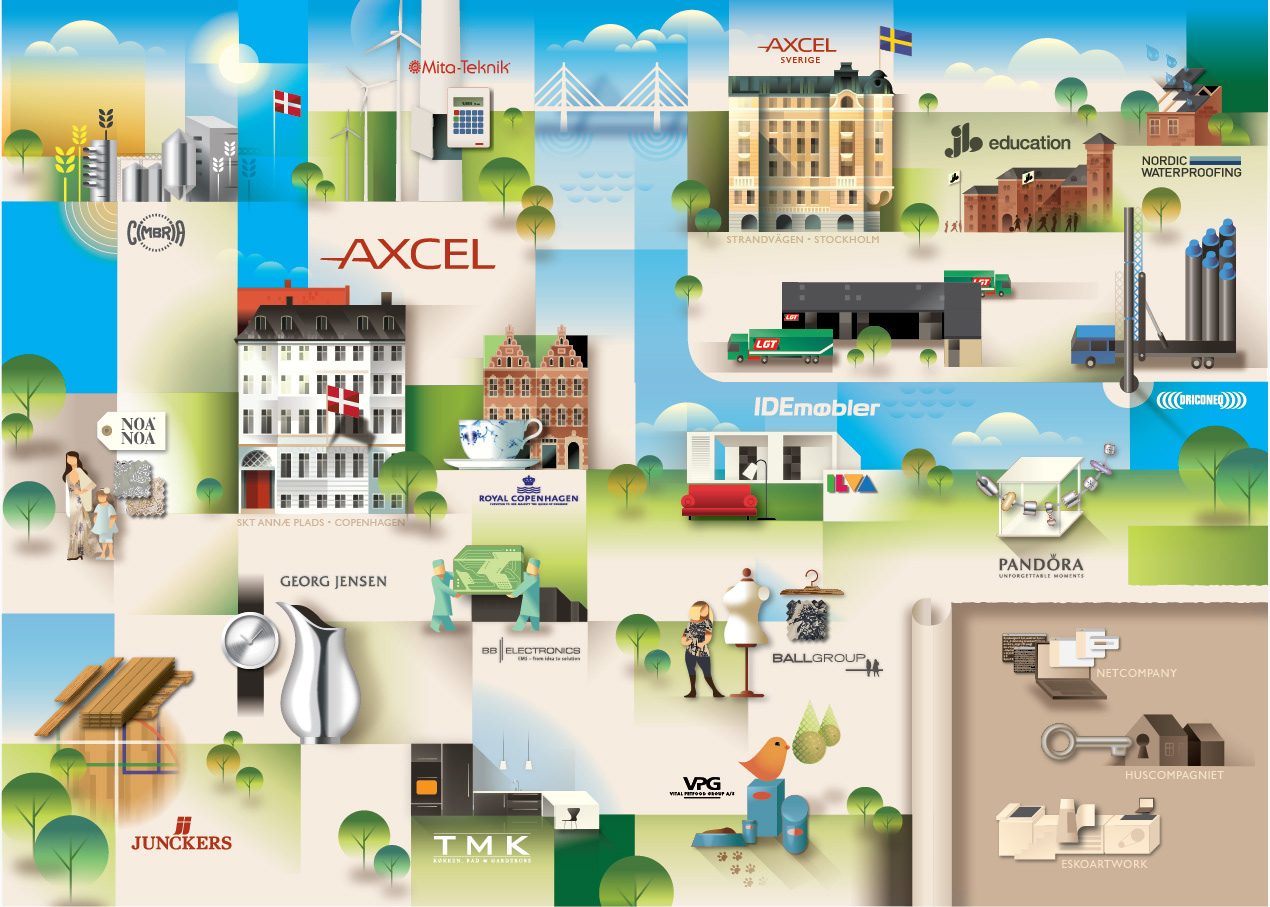 Mads Berg Illustration - Axcel company map